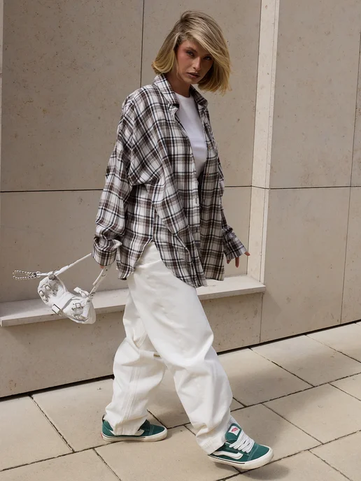 Рубашка в клетку оверсайз удлиненная NS dream